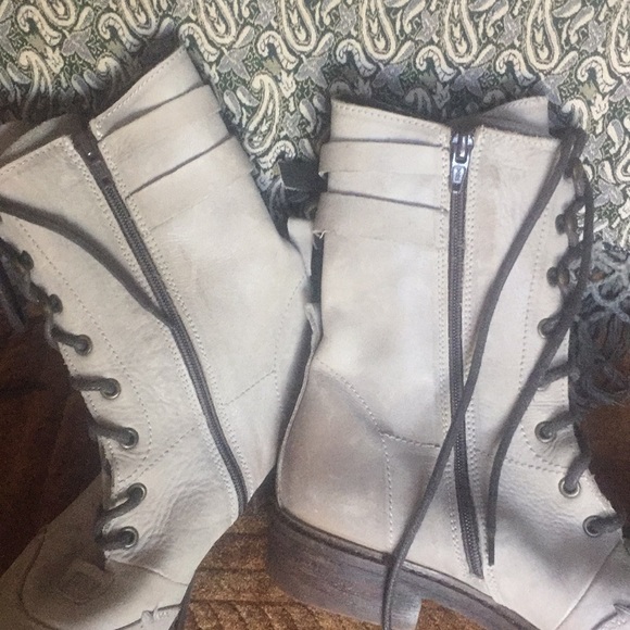 Manas | Shoes | Manas Gray Leather Boots Nwob | Poshmark